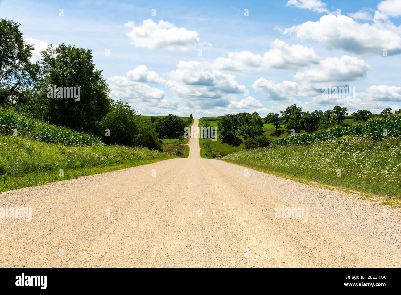 Dirt road in the Iowa countryside on a hot summer day Stock Photo - Alamy