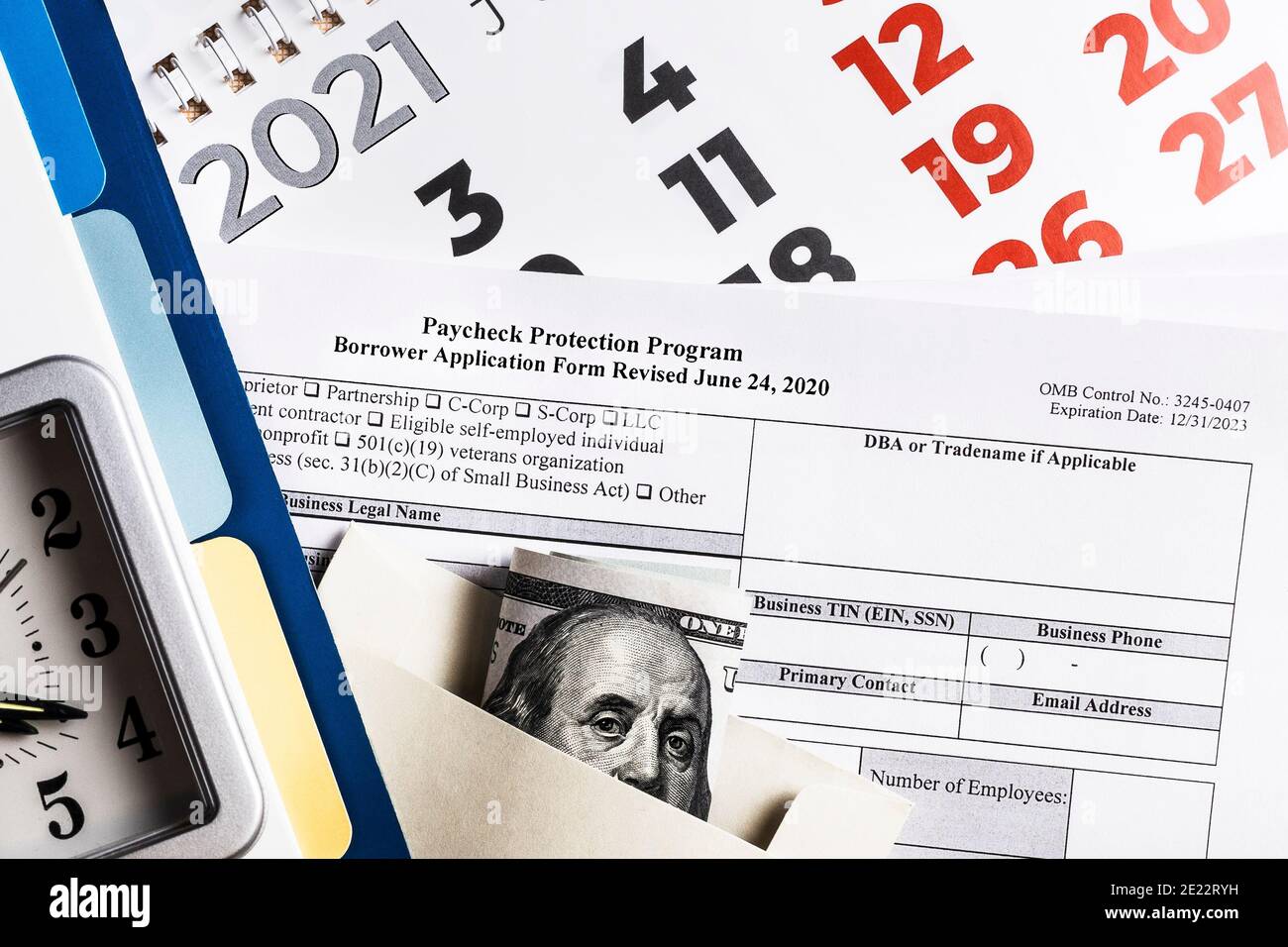 paycheck protection program second draw. borrower application form ...