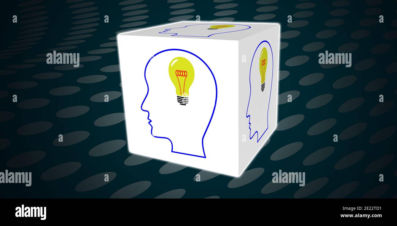 Illustration of a human brain ideas concept Stock Photo - Alamy