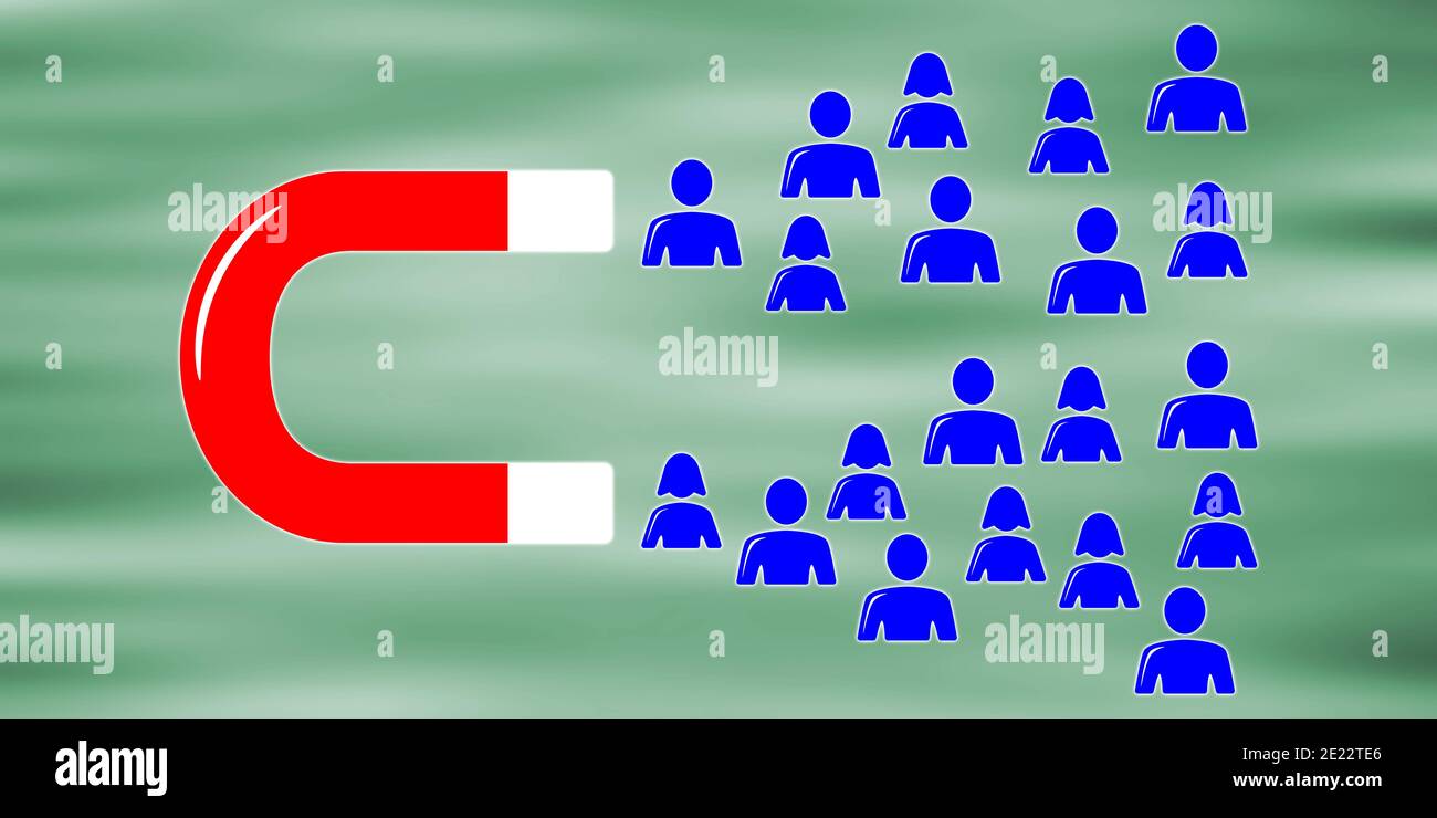 Illustration of a customer attraction concept Stock Photo - Alamy