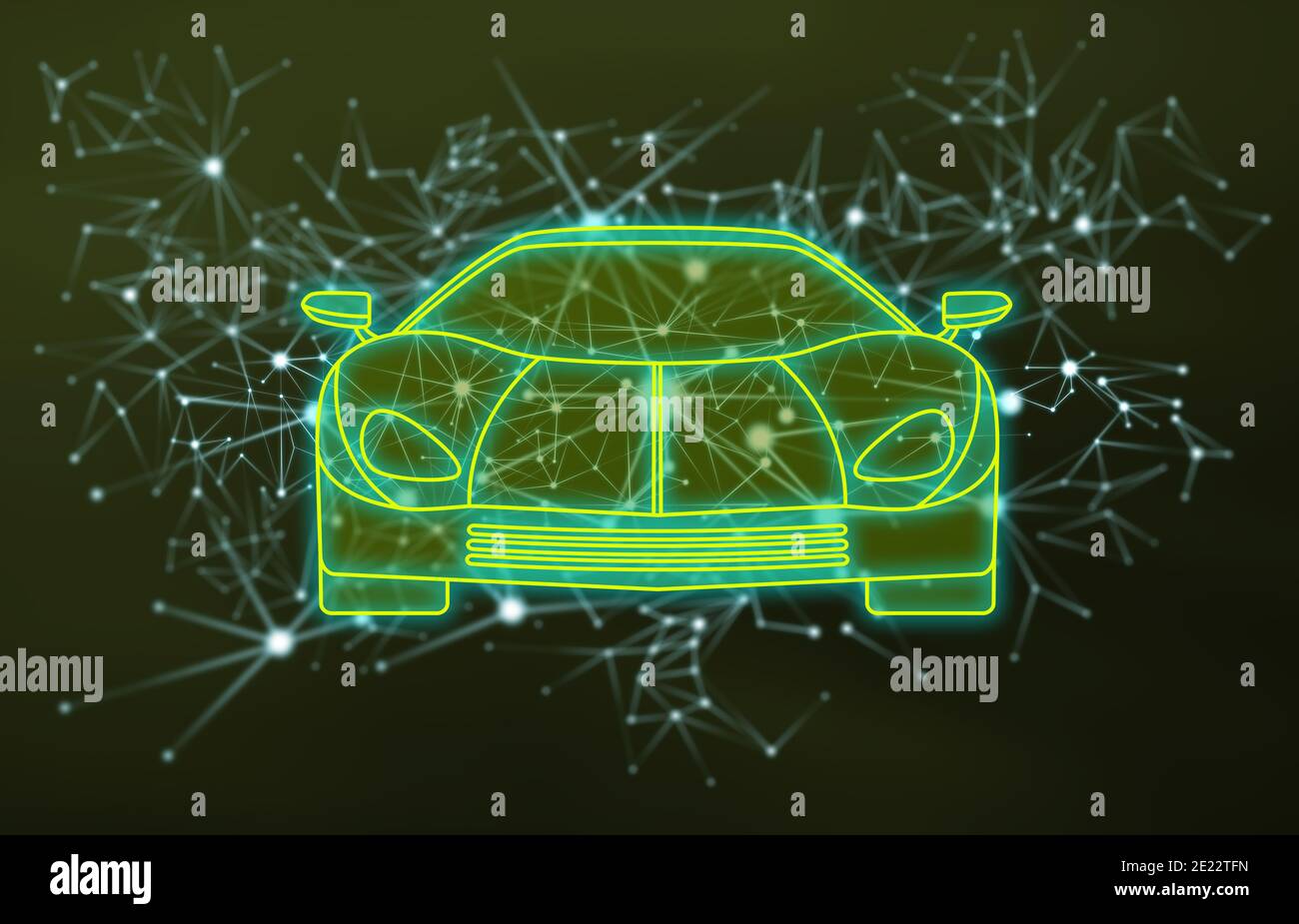 Smart car concept on network background Stock Photo - Alamy