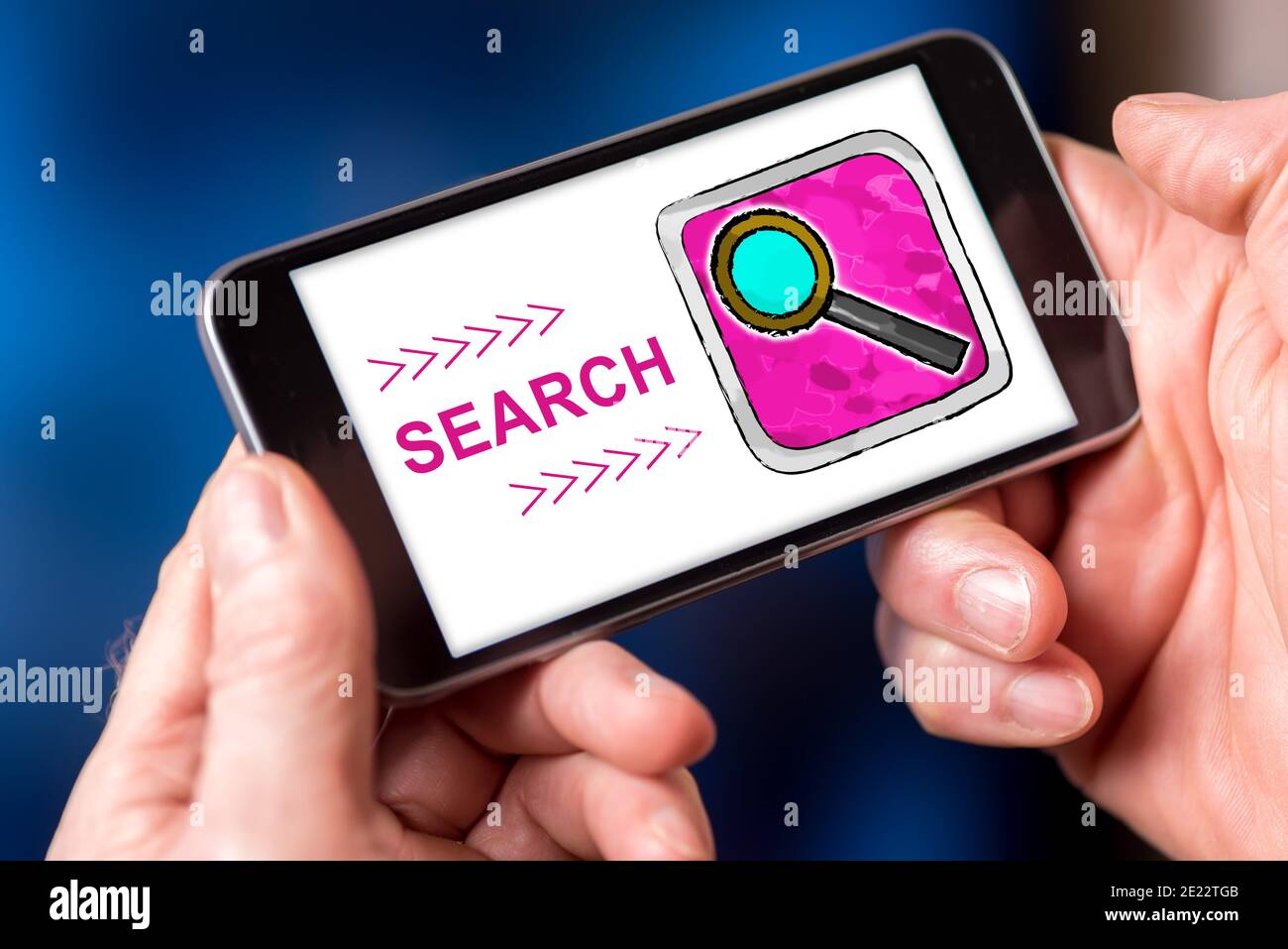Smartphone screen displaying a search concept Stock Photo - Alamy