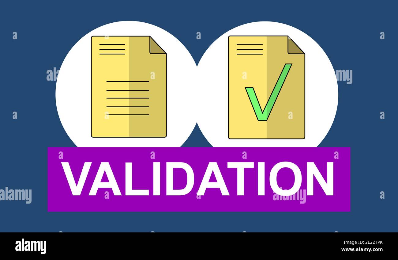 Illustration of a document validation concept Stock Photo - Alamy
