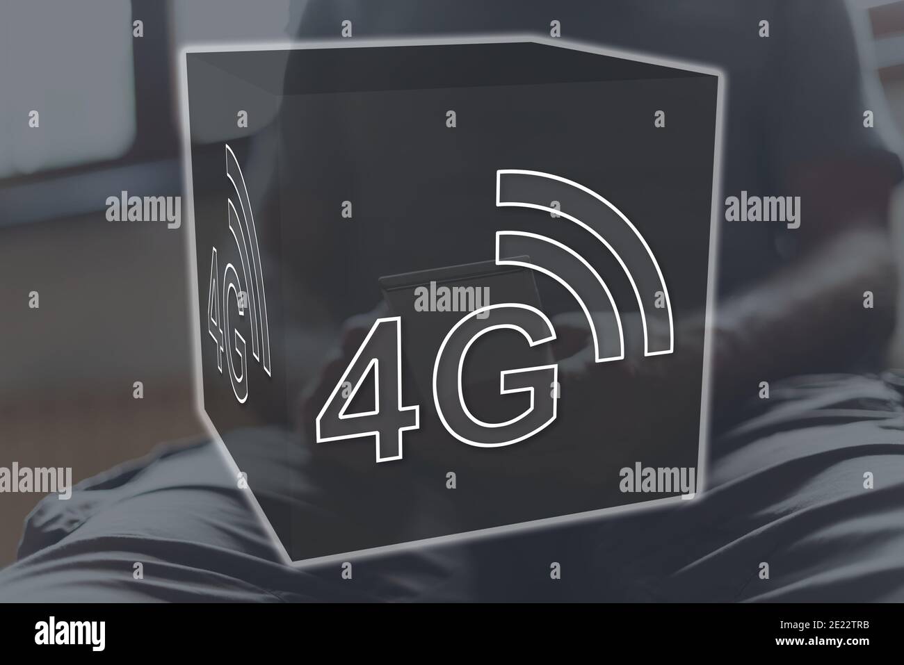 4g network concept illustrated by a picture on background Stock Photo ...