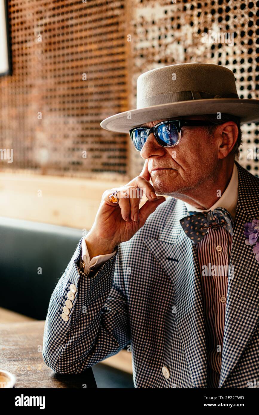 Artist George Skeggs (aka 'Soho George') relaxes in My Place Soho cafe ...