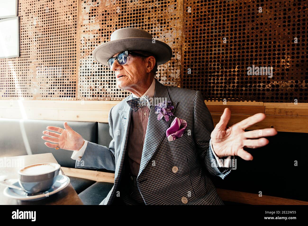 Artist George Skeggs (aka 'Soho George') relaxes in My Place Soho cafe ...