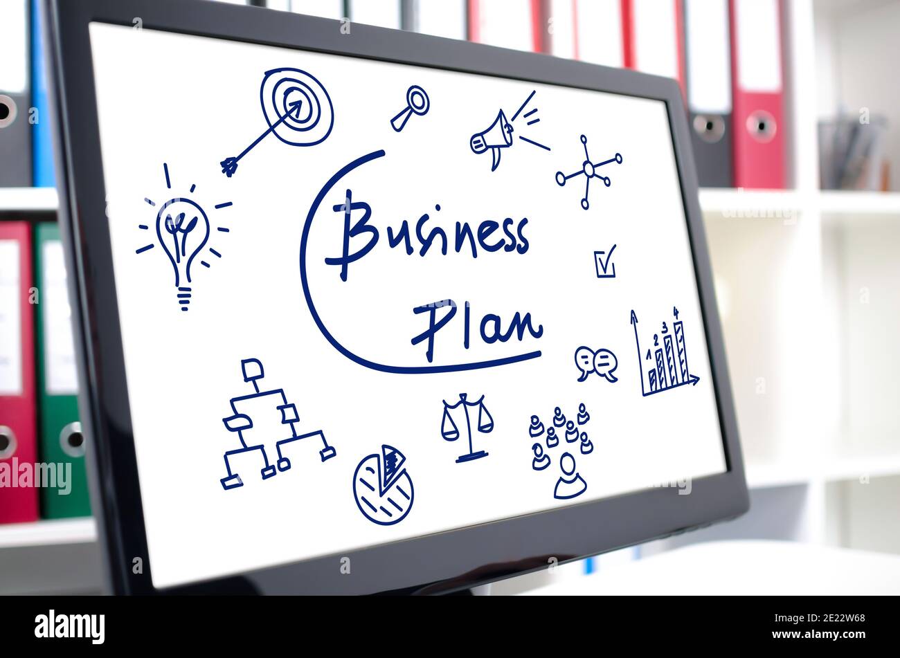 Business plan concept shown on a computer screen Stock Photo - Alamy