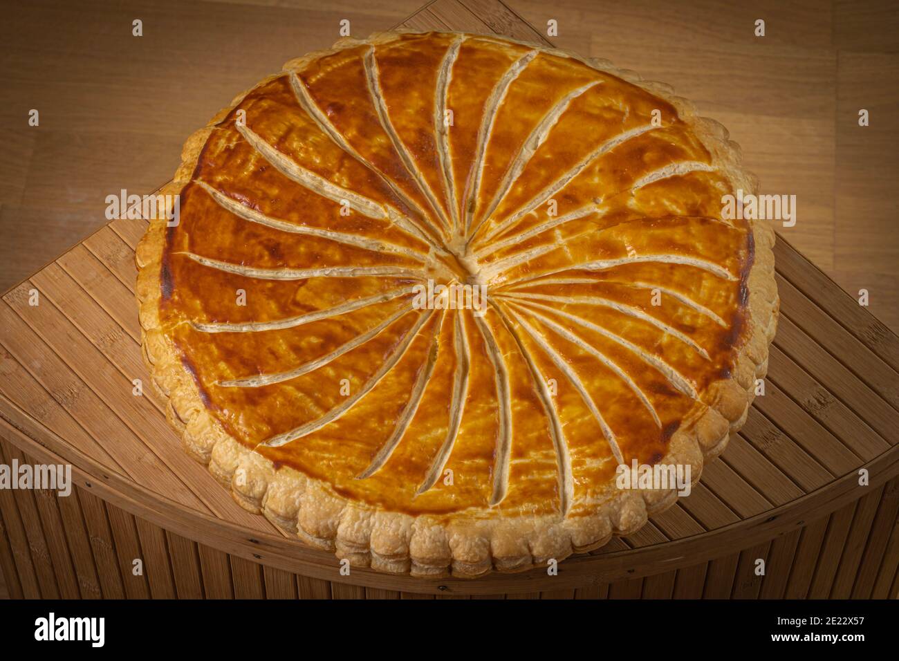 Paris, France - 01 11 2021: Preparation of a Kings cake Stock Photo - Alamy