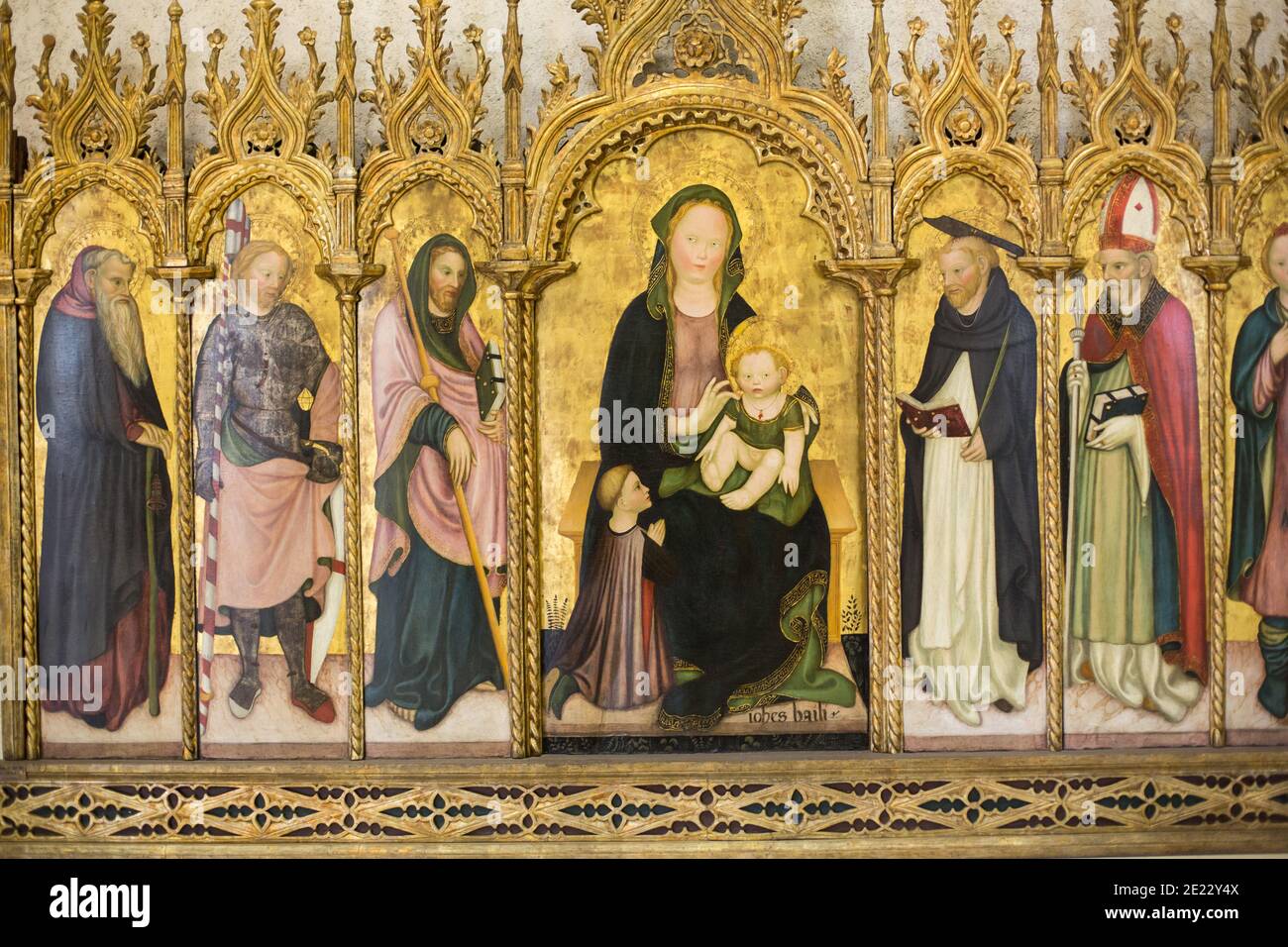 Madonna and Child with Saints known as The Aquila Polyptych in Castelvecchio Museum. Verona ...