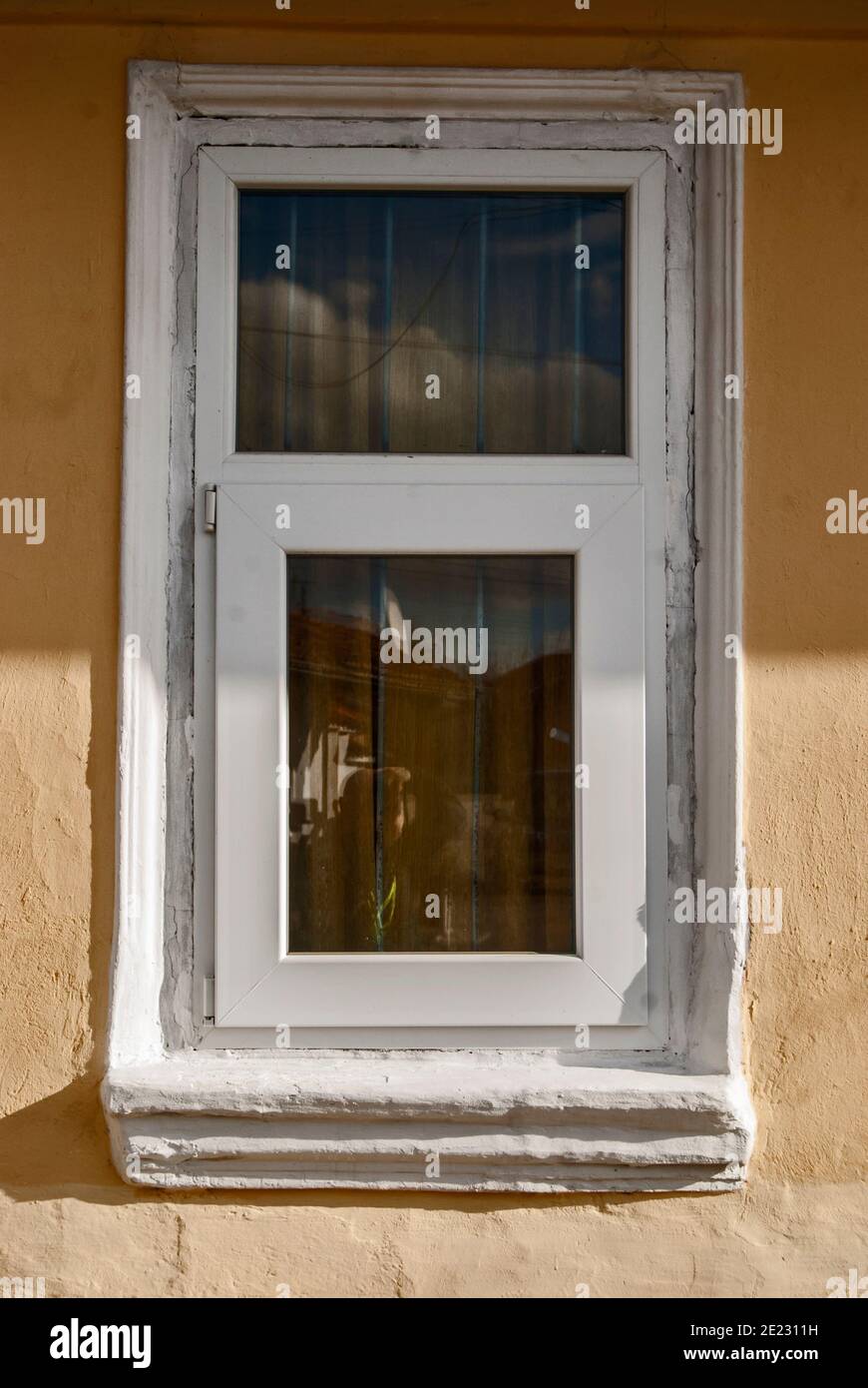 Old rural country house wooden window closeup Stock Photo - Alamy