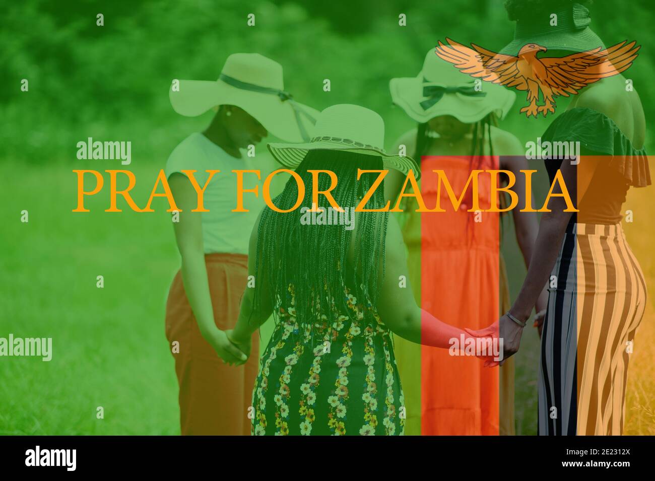 Pray for Nigeria. Group of four african women holding hands and praying ...