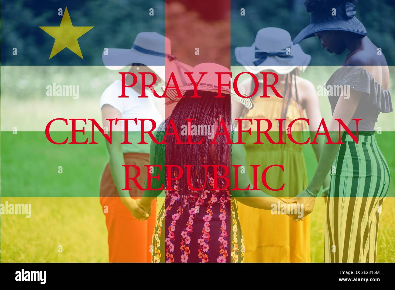 Pray for Central African Republic. Group of four african women holding ...
