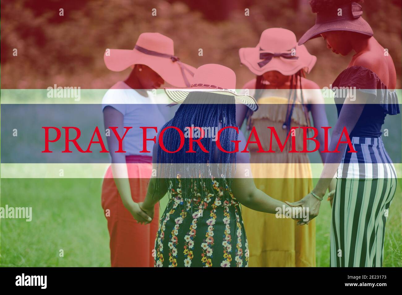Pray for The Gambia. Group of four african women holding hands and ...