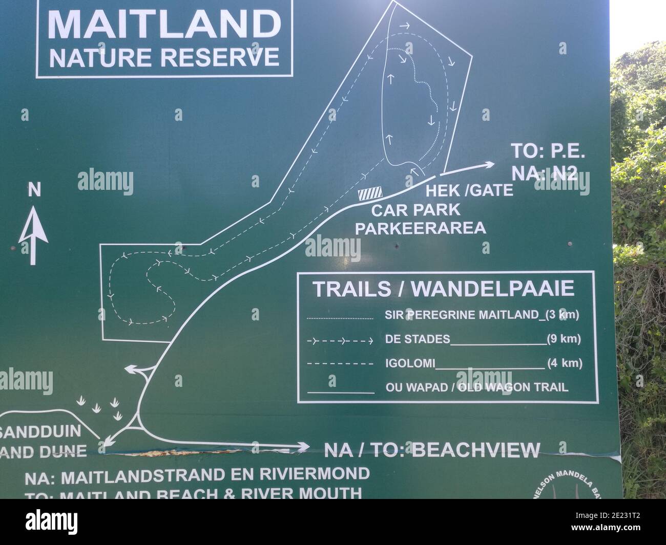 Explaining map of Maitland Nature Res Stock Photo - Alamy