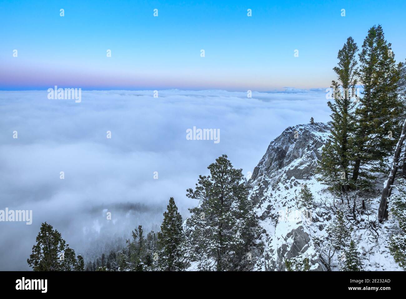 fog over the helena valley in winter viewed from mount helena city park ...
