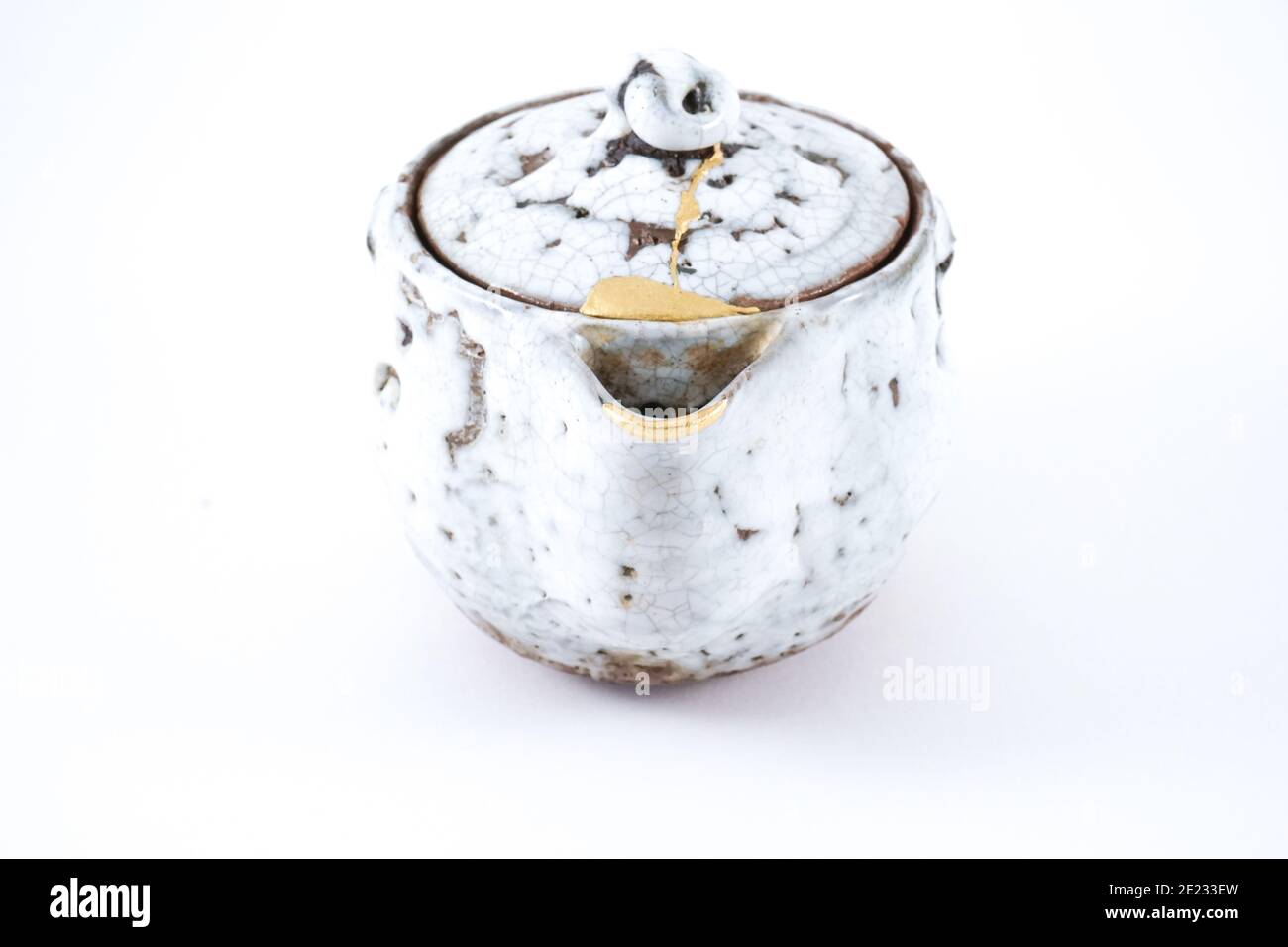 Kintsugi Japanese teapot for the tea ceremony Stock Photo - Alamy