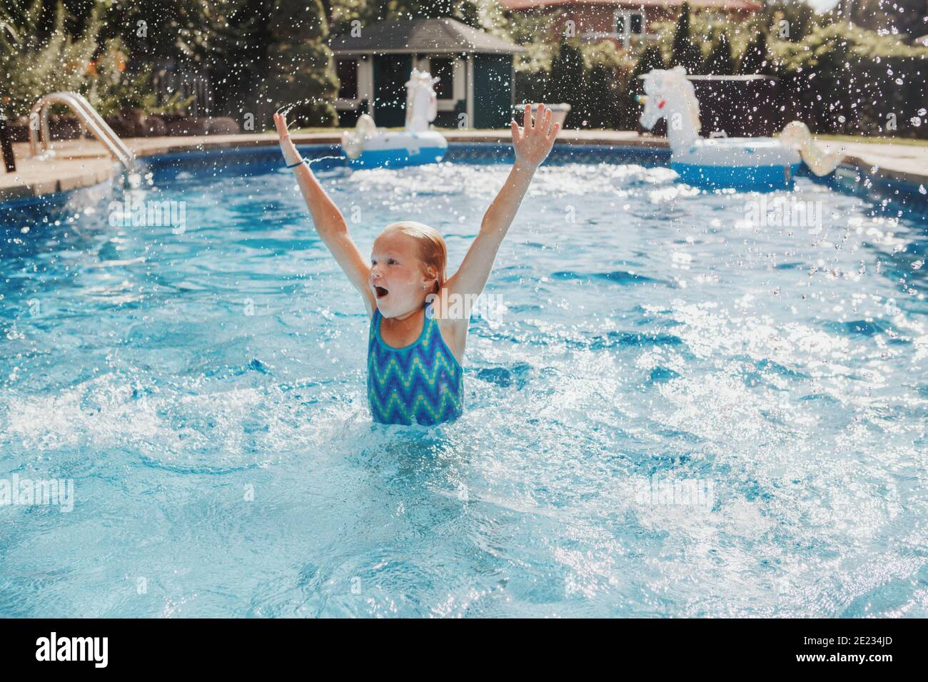 Kids Backyard Swimming Pool High Resolution Stock Photography and ...