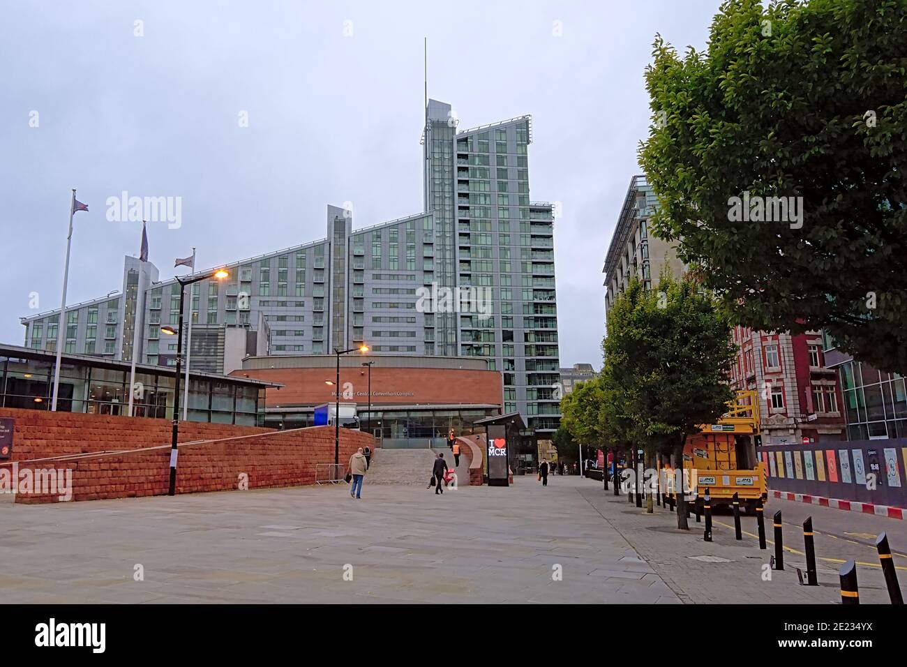 Modern highrise office building and surroundings on an early morning in ...