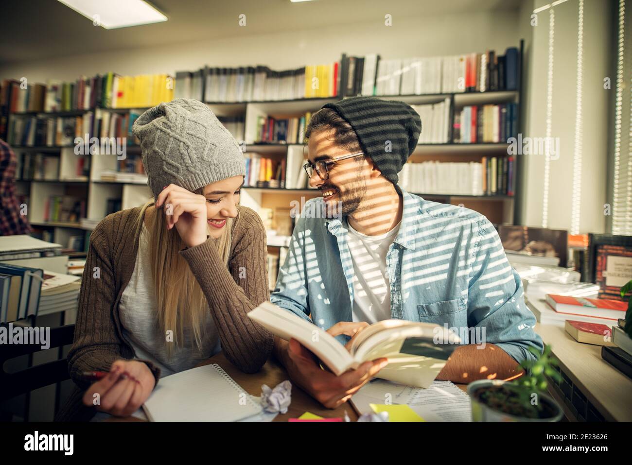 Cute Couple Studying Together