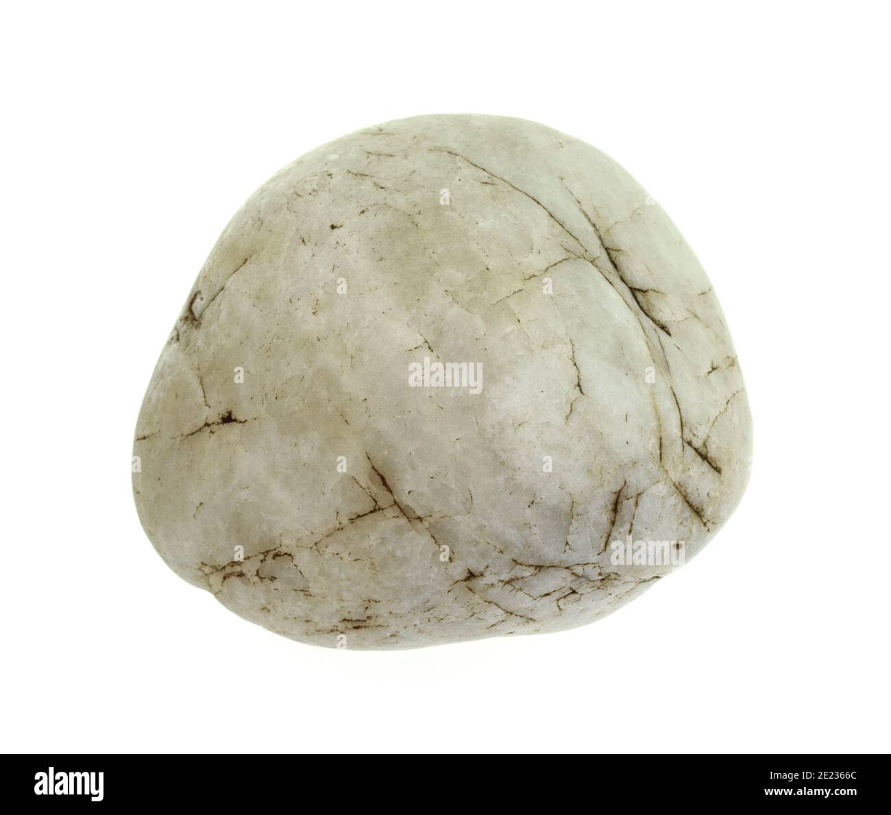 Single white natural stone on white background Stock Photo - Alamy