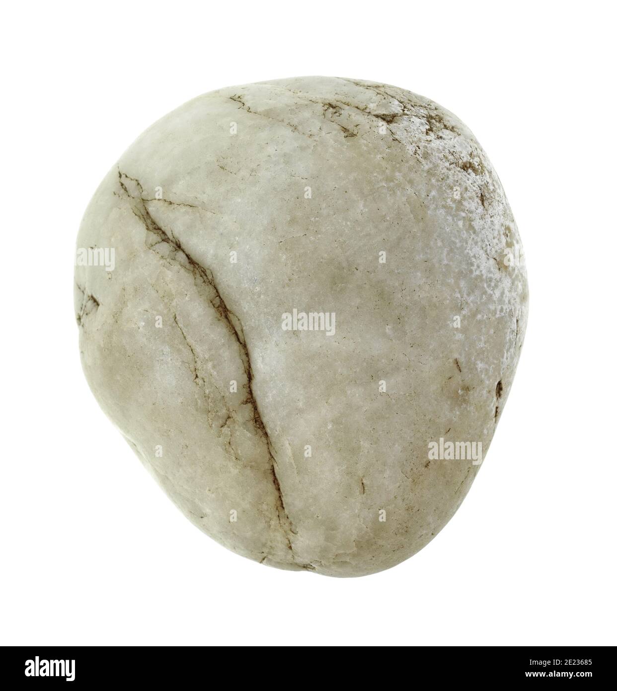 Single white natural stone on white background Stock Photo - Alamy