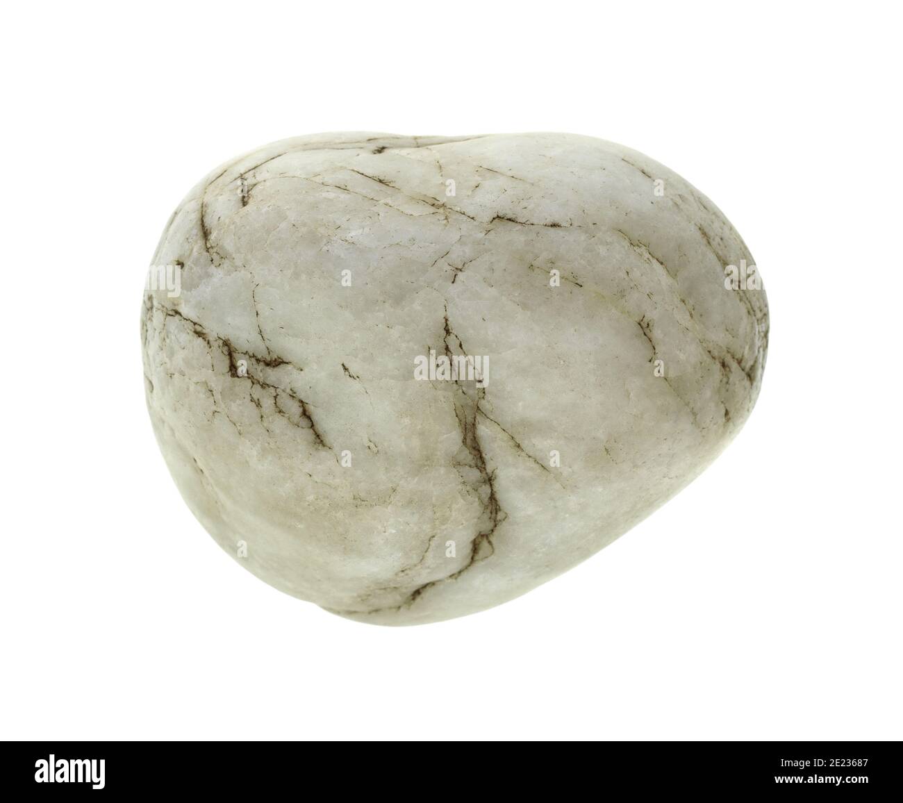 Single white natural stone on white background Stock Photo - Alamy