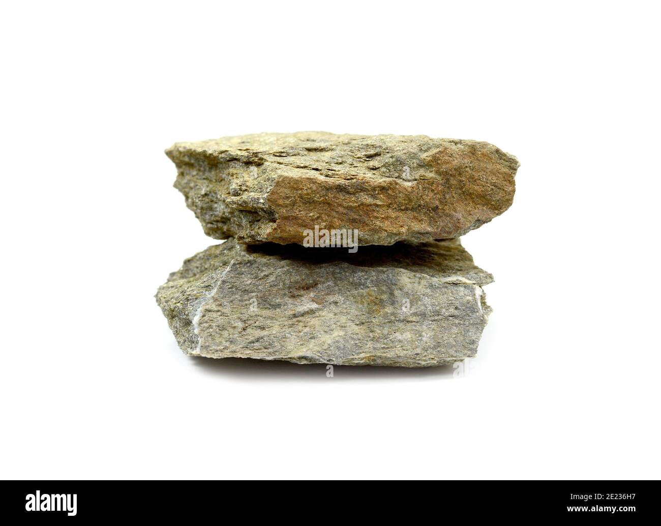 Flat stone isolated on white Stock Photo - Alamy
