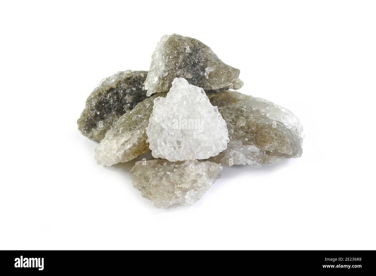 Block of rock salt mineral isolated on white background Stock Photo - Alamy
