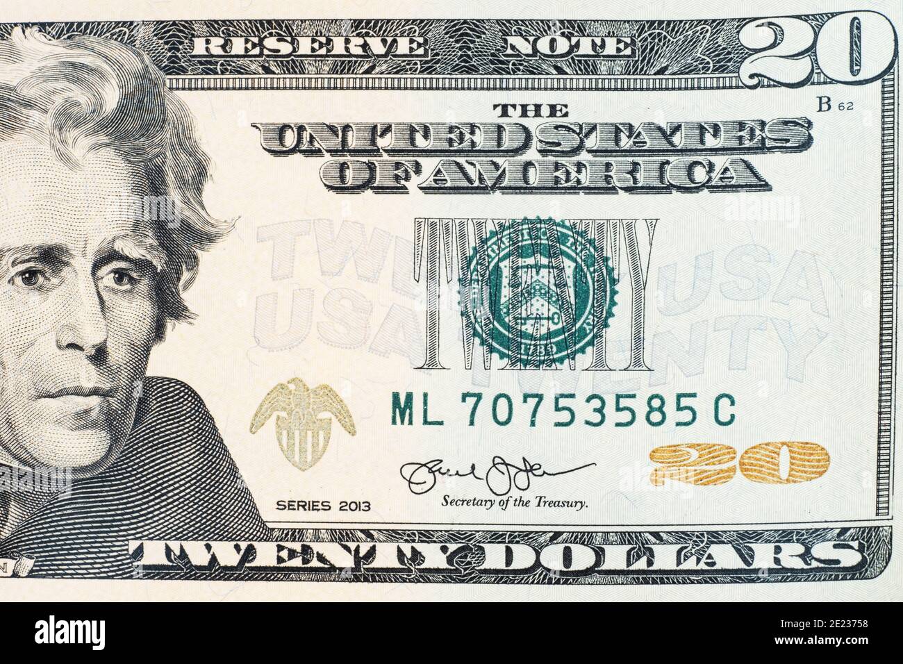 Close up of a twenty dollar bill hi-res stock photography and images ...