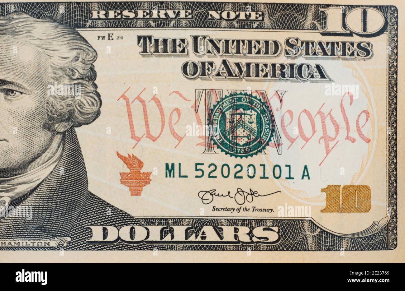 Ten dollar bill close hi-res stock photography and images - Alamy