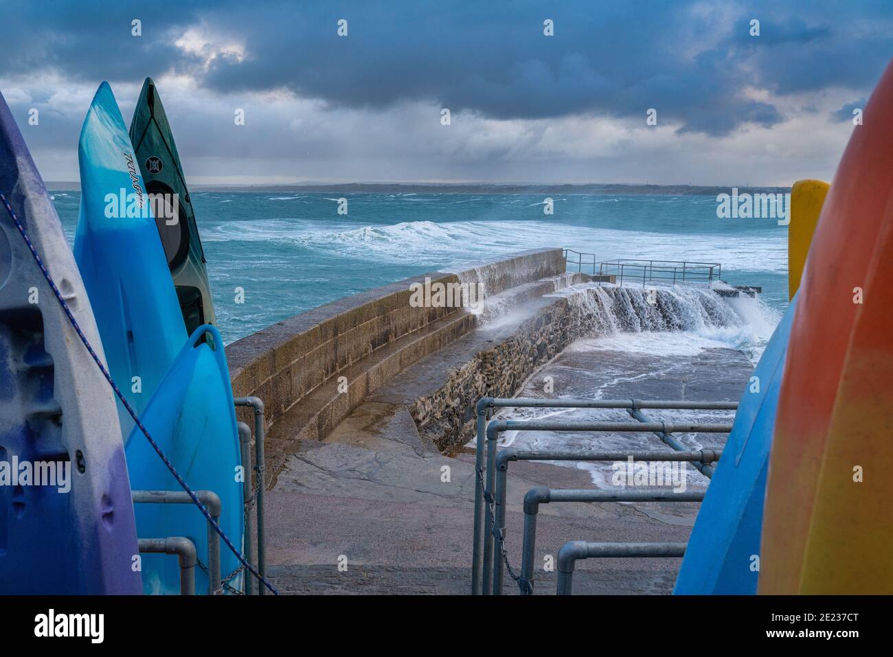 Stand well back when the waves are big or you will be washed away Stock ...