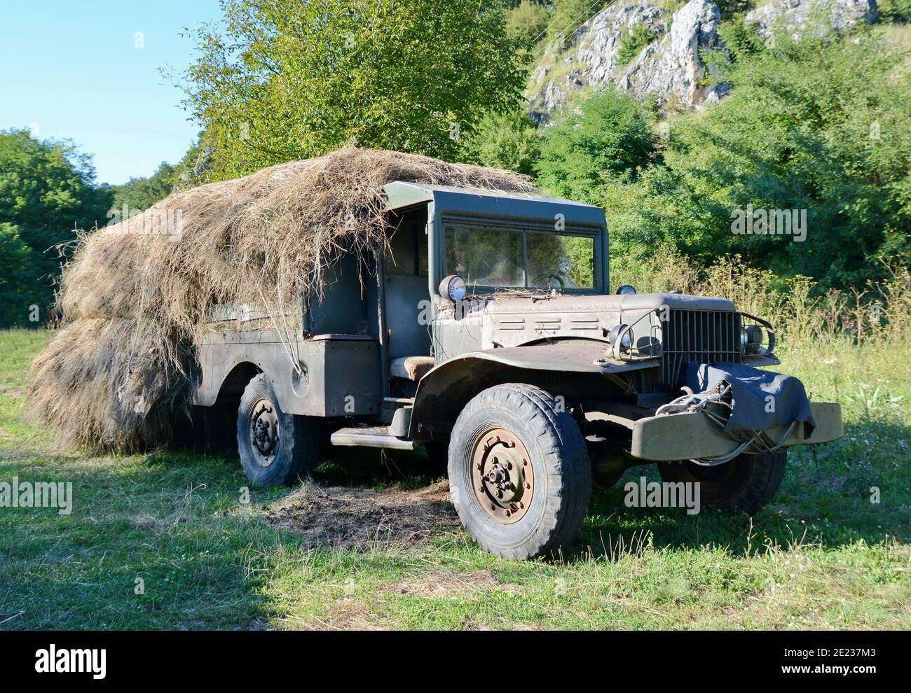 Old abandoned truck. Rusty dump truck Stock Photo - Alamy