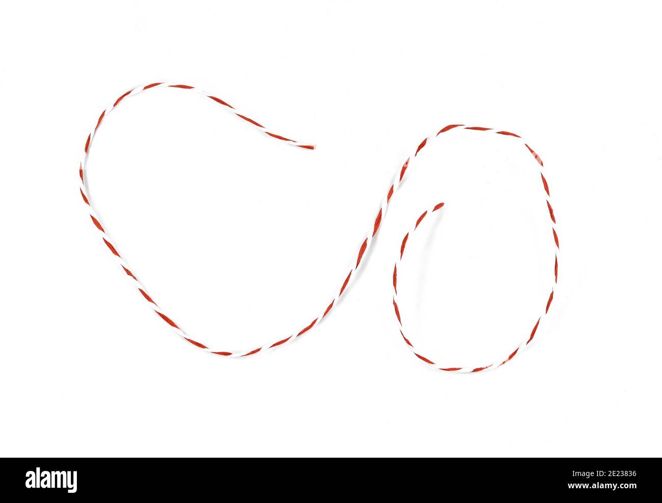 Red and white paper ribbon roll isolated on white background Stock ...