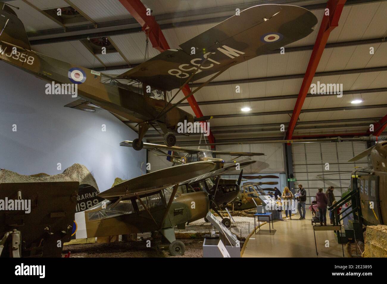 General view of displays in the Army Flying Museum, a Military Aviation ...