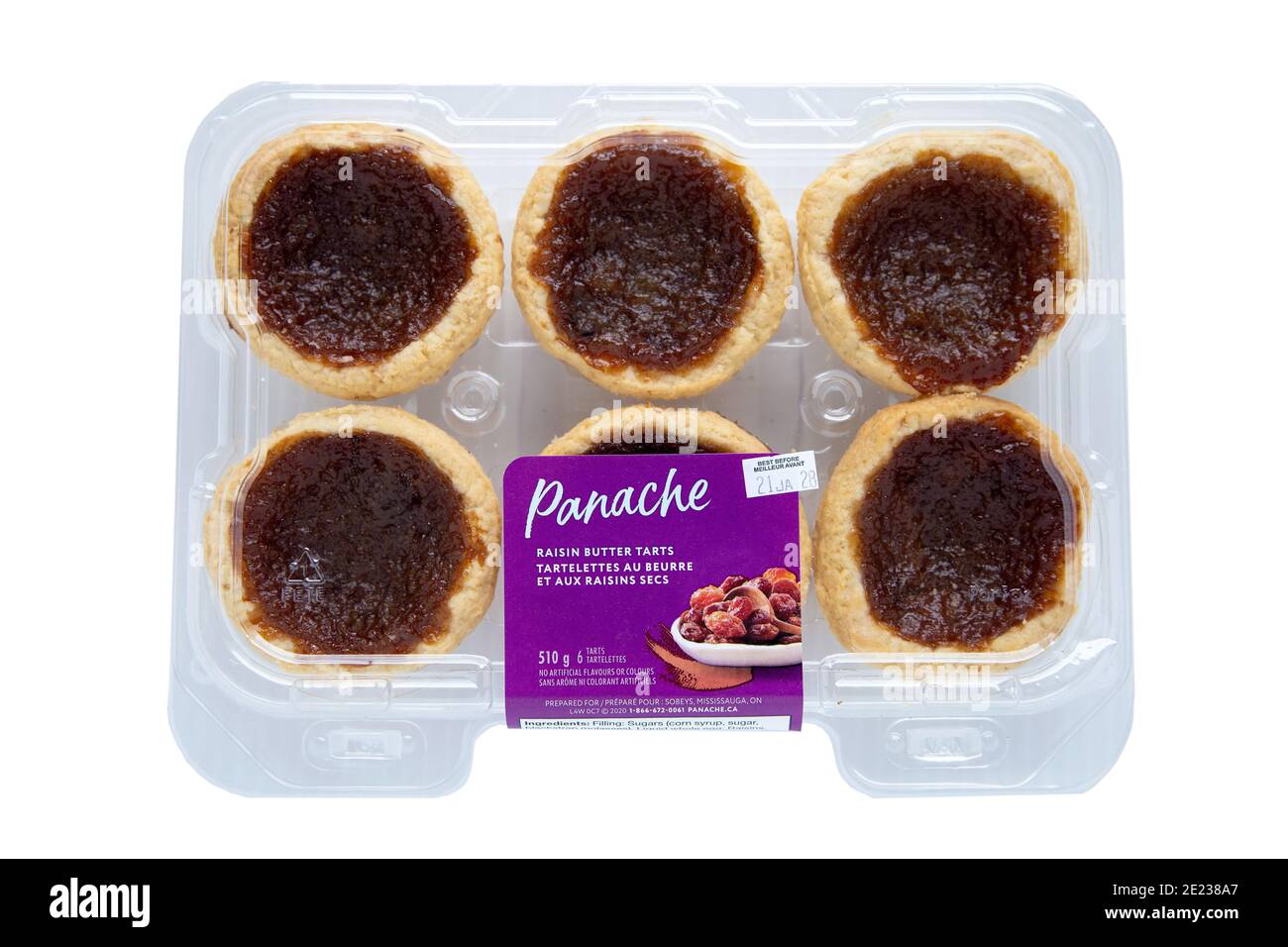 Package Of Supermarket Brand Sobey's Canadian Butter And Raisin Tarts A ...