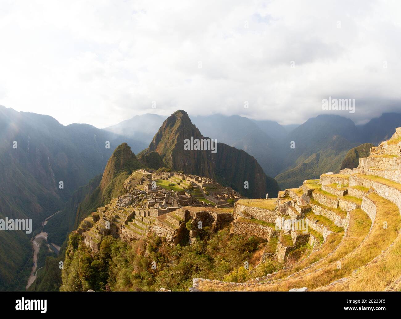 The Incan ruins of , Machu Picchu, a UNESCO World Heritage Site Stock ...