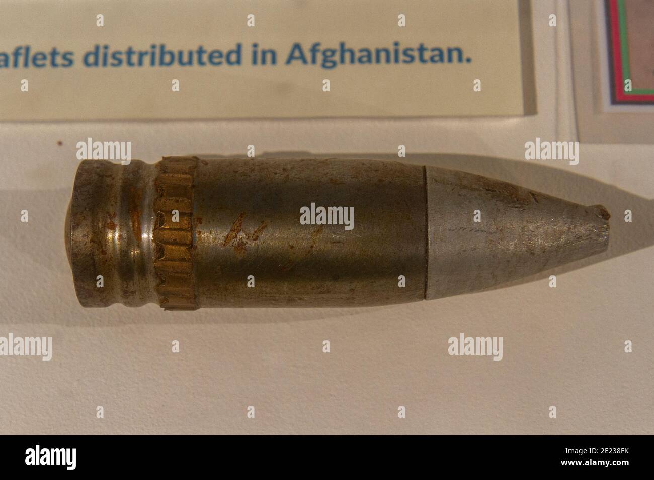 30mm inert shell on display at the Army Flying Museum, a Military ...