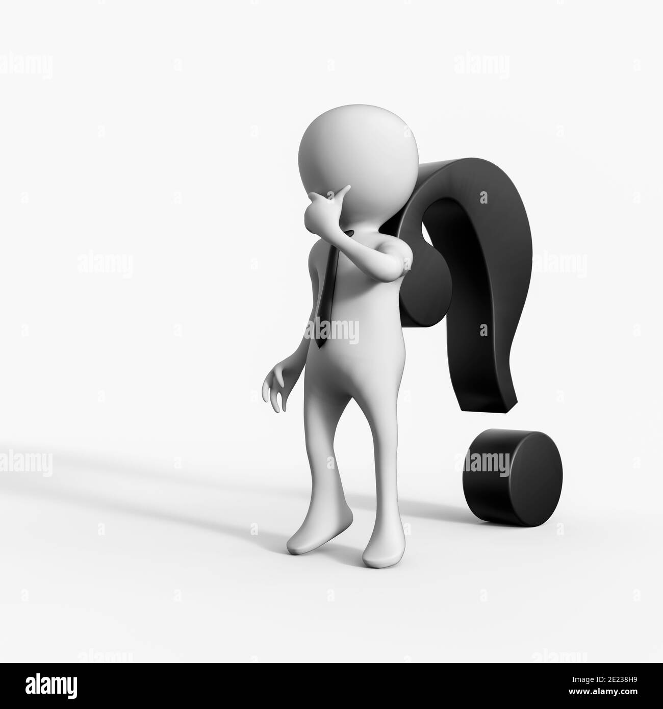 Puzzled thinking Black and White Stock Photos & Images - Alamy