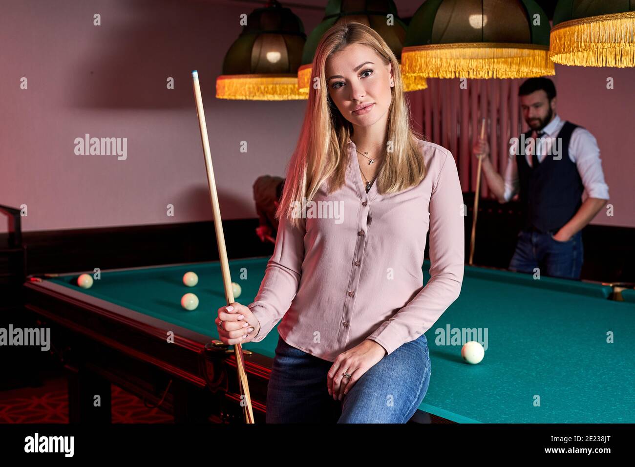 Beautiful female model posing pool hi-res stock photography and images ...