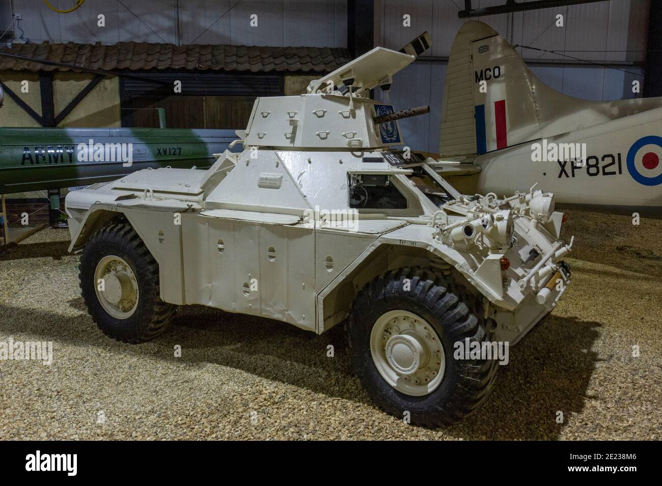 A United Nations coloured Ferret armoured car Mk.2 on display at the ...