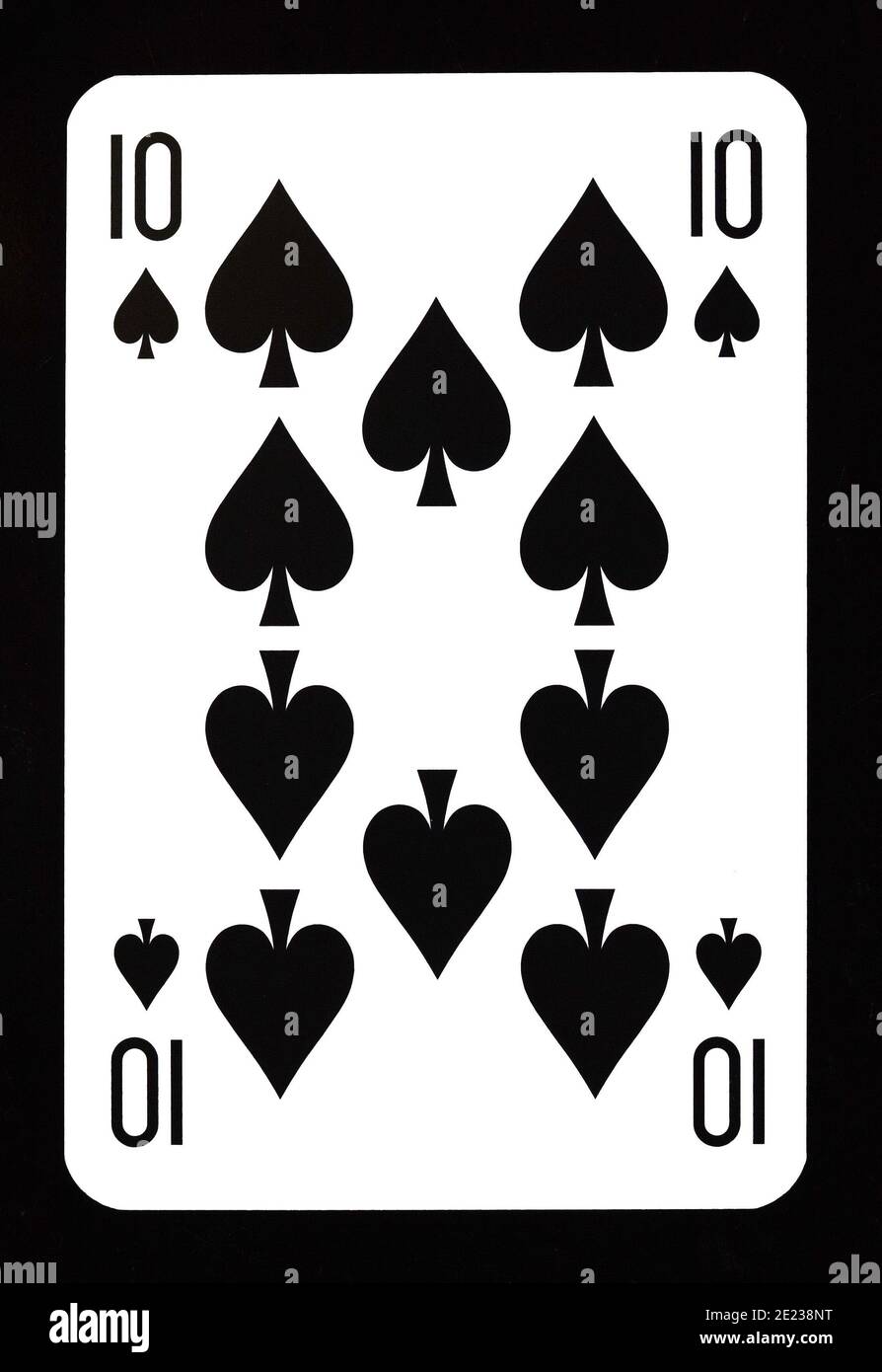 Ten of spades playing card, isolated on black background Stock Photo ...