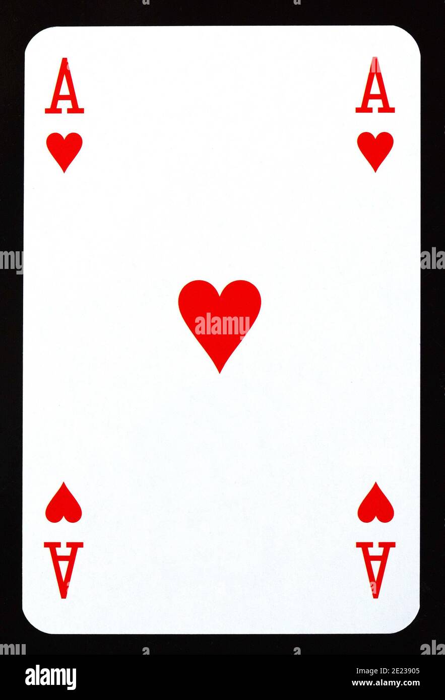 Ace of hearts playing card isolated on black Stock Photo - Alamy