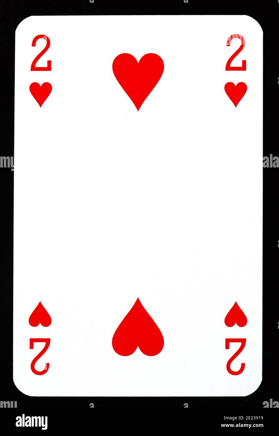 Two of hearts playing card isolated on black Stock Photo - Alamy