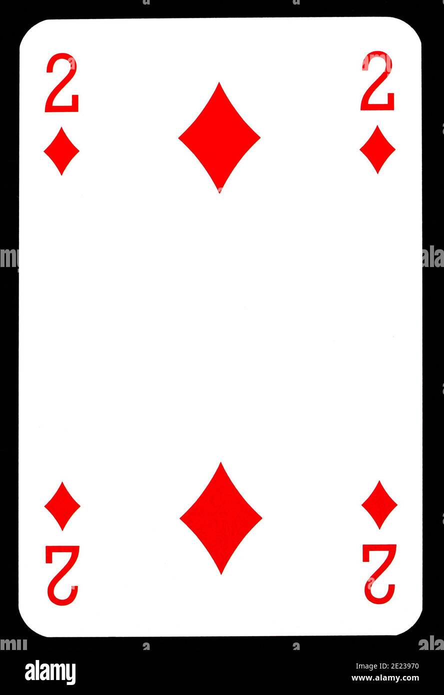Two of Diamonds playing card isolated on black Stock Photo - Alamy