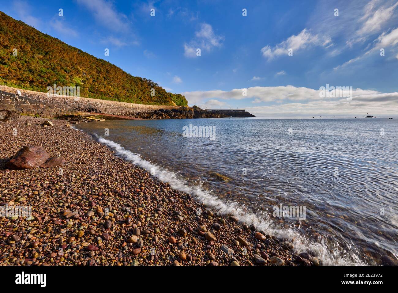 Image of Bouley Bay on a sunny morning with blue sky with some cloud ...