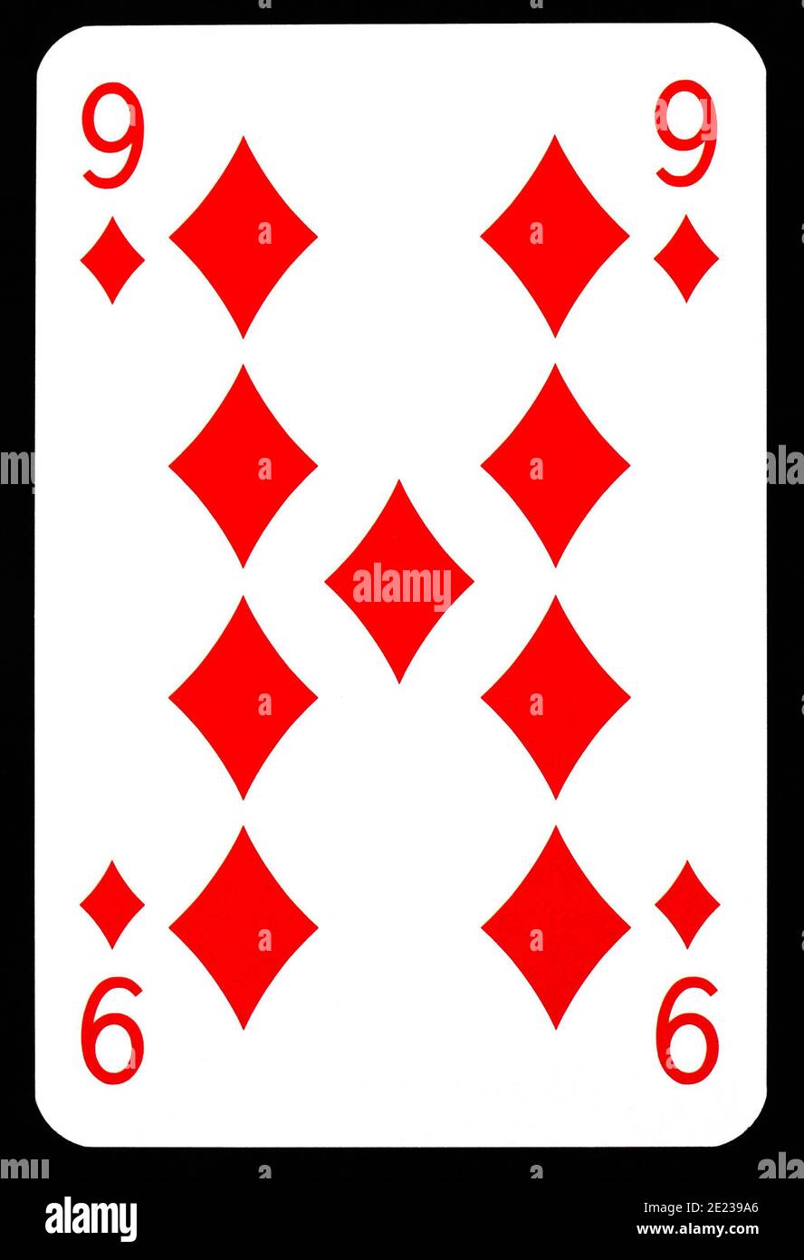 Nine of Diamonds playing card isolated on black Stock Photo - Alamy