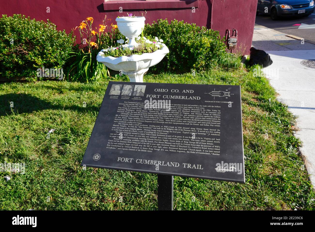 Tourist information sign with history about Fort Cumberland on the Fort ...