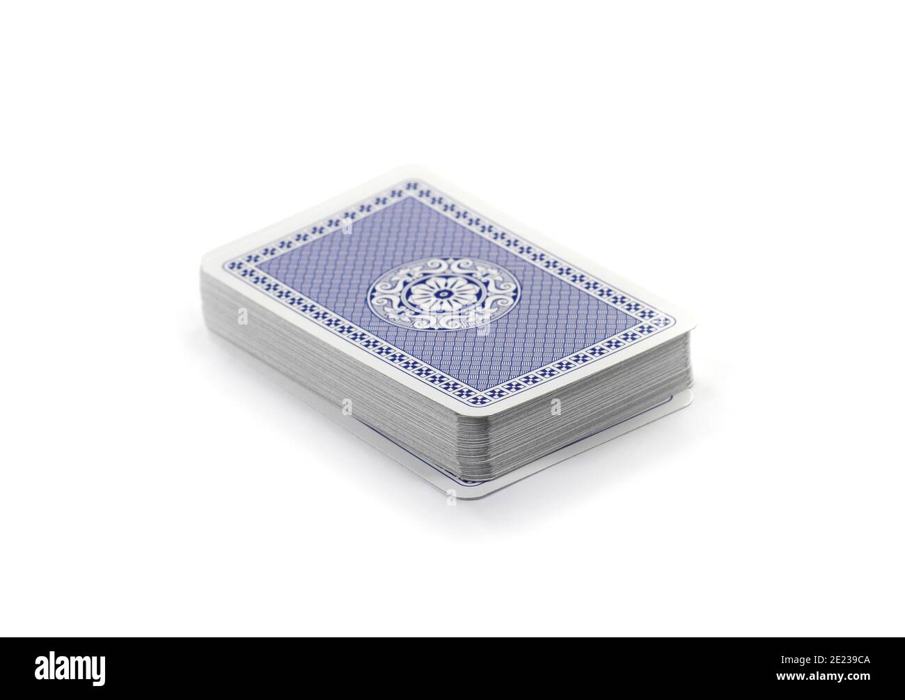 Blue deck of playing card isolated on white background Stock Photo - Alamy