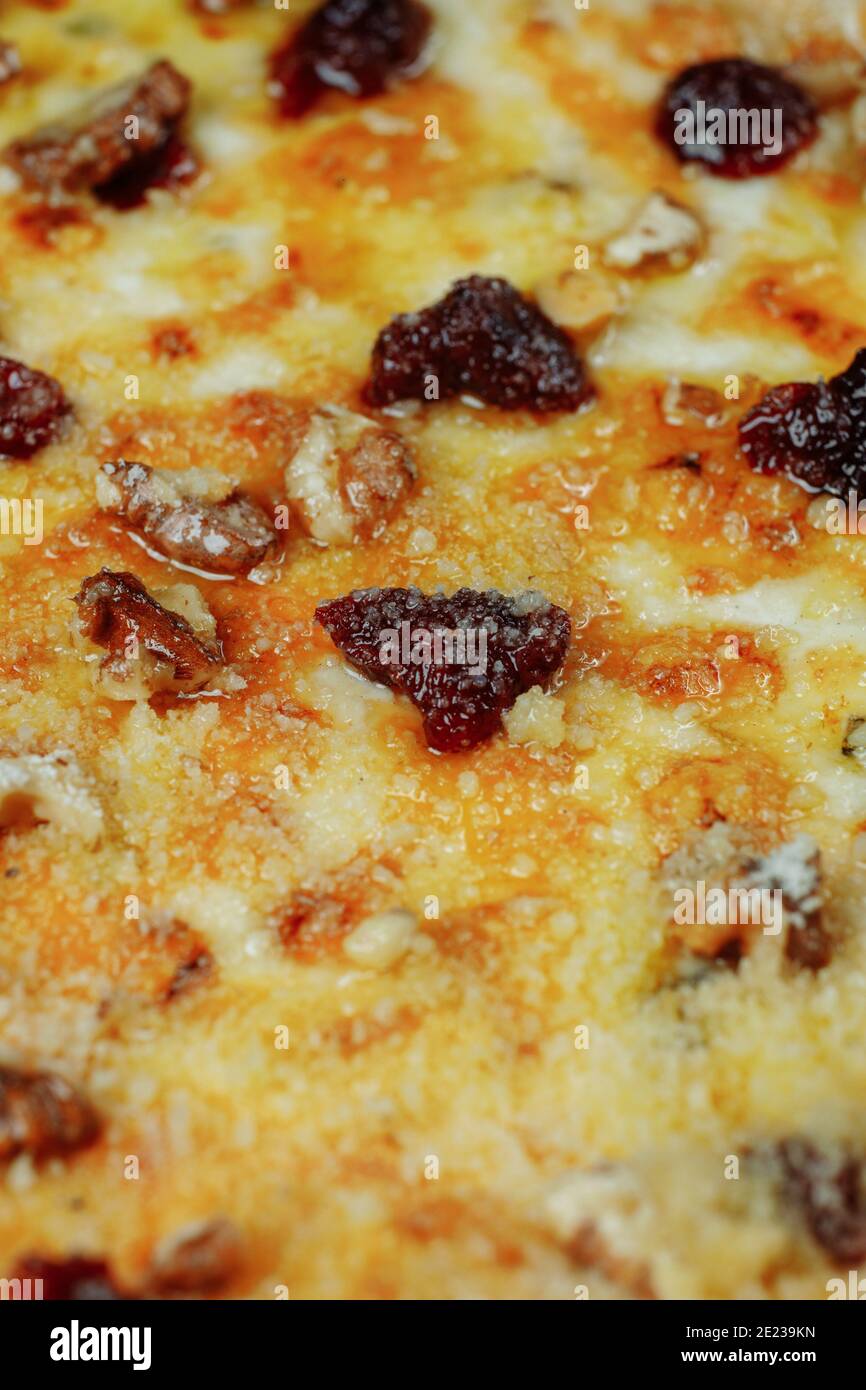Hot four cheeses delicious rustic homemade american pizza with thick ...