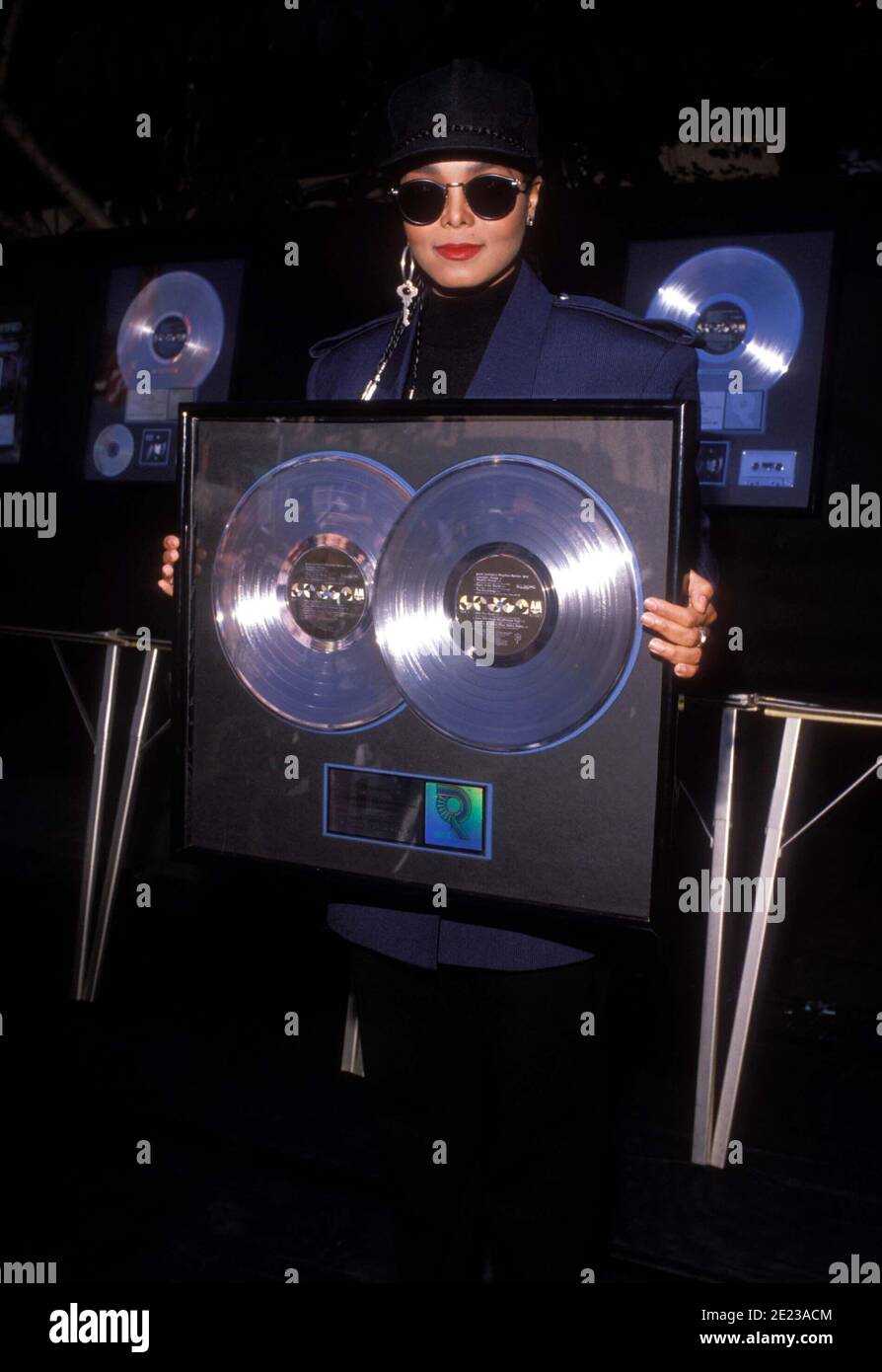 Janet Jackson attends the presentation of platinum records for her ...